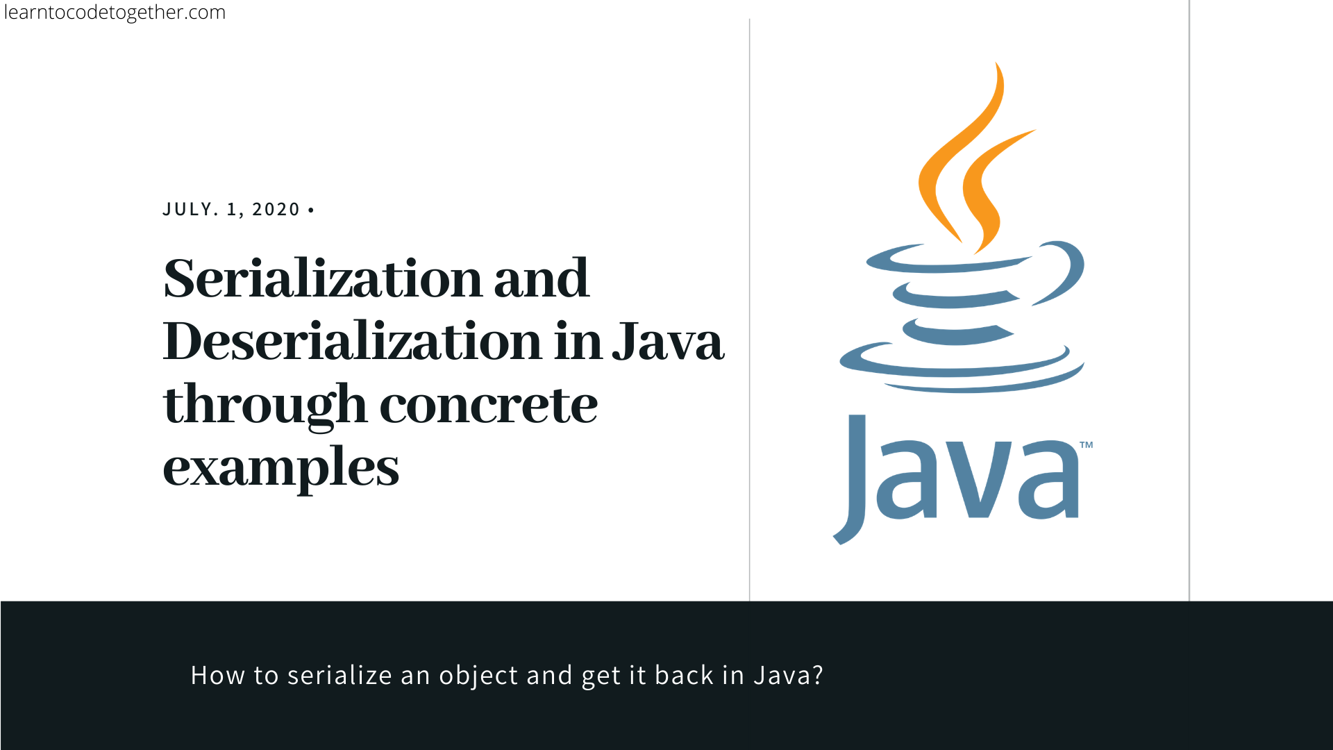 Serialization and Deserialization in Java through concrete examples ... Serialization and Deserialization in Java through concrete examples ...